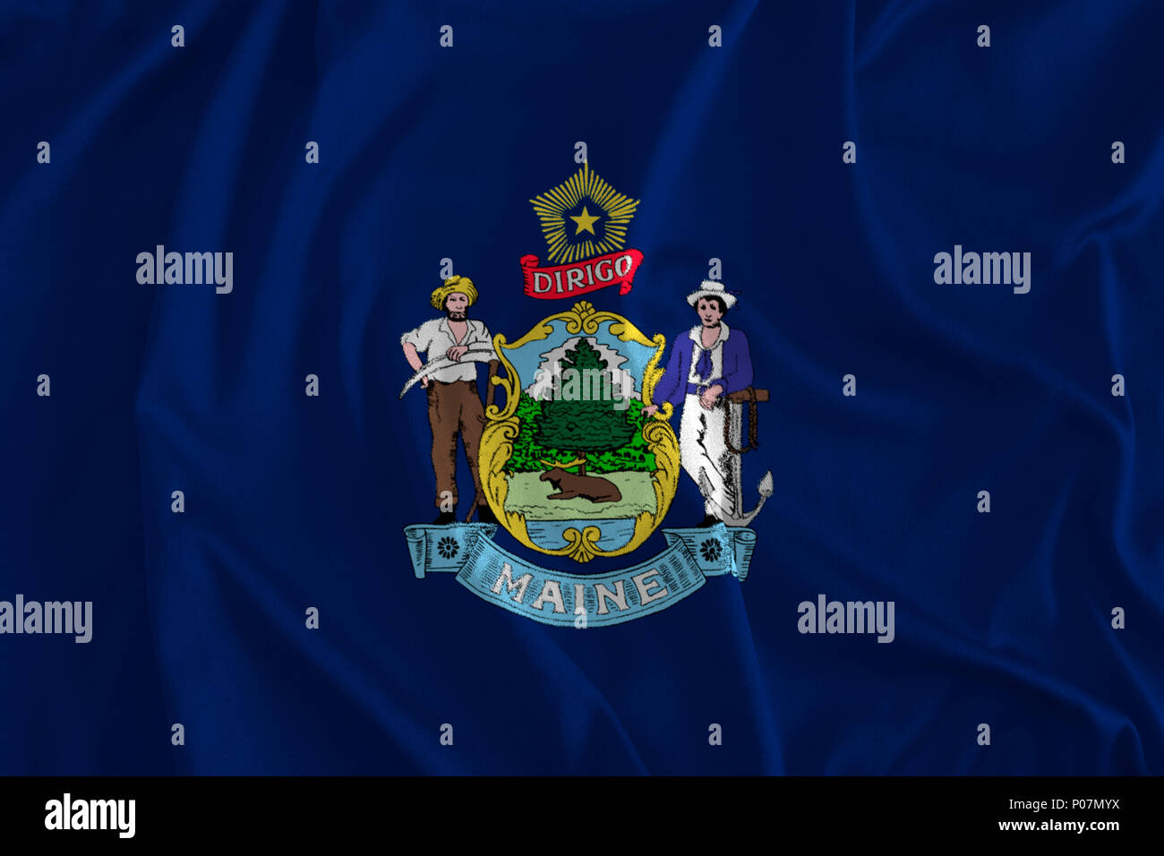 Old flag american state maine hi-res stock photography and images - Alamy