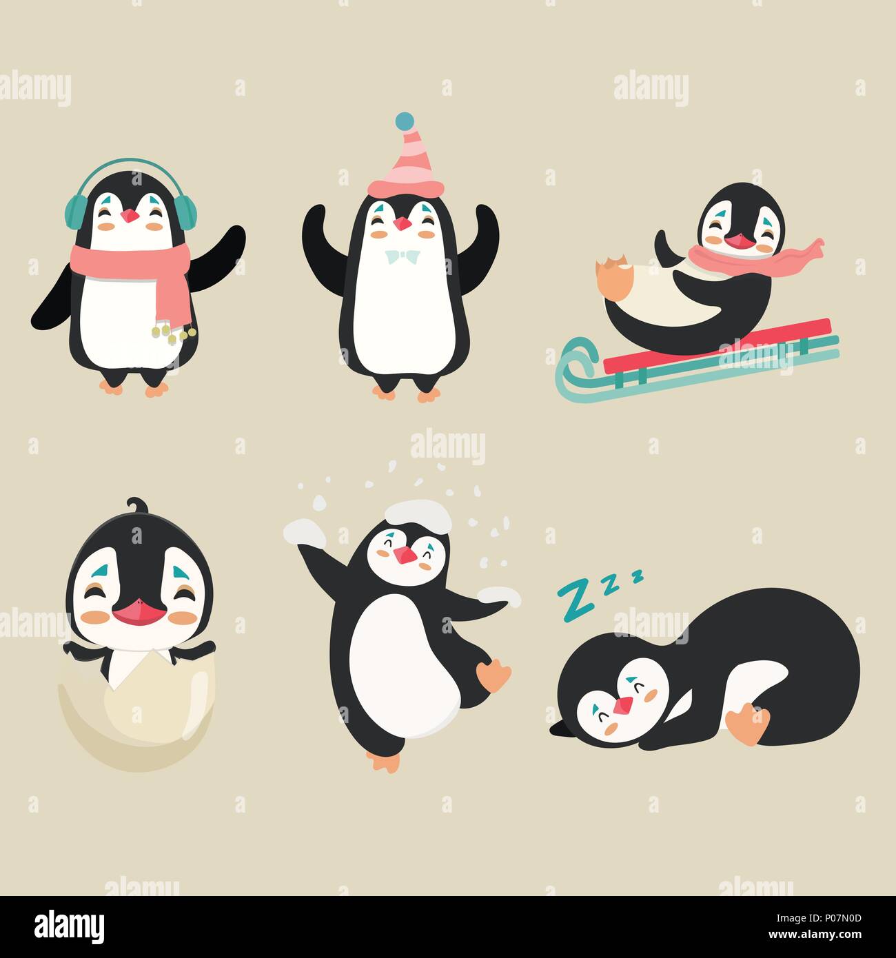 Collection of cartoon penguin Stock Vector Image & Art - Alamy