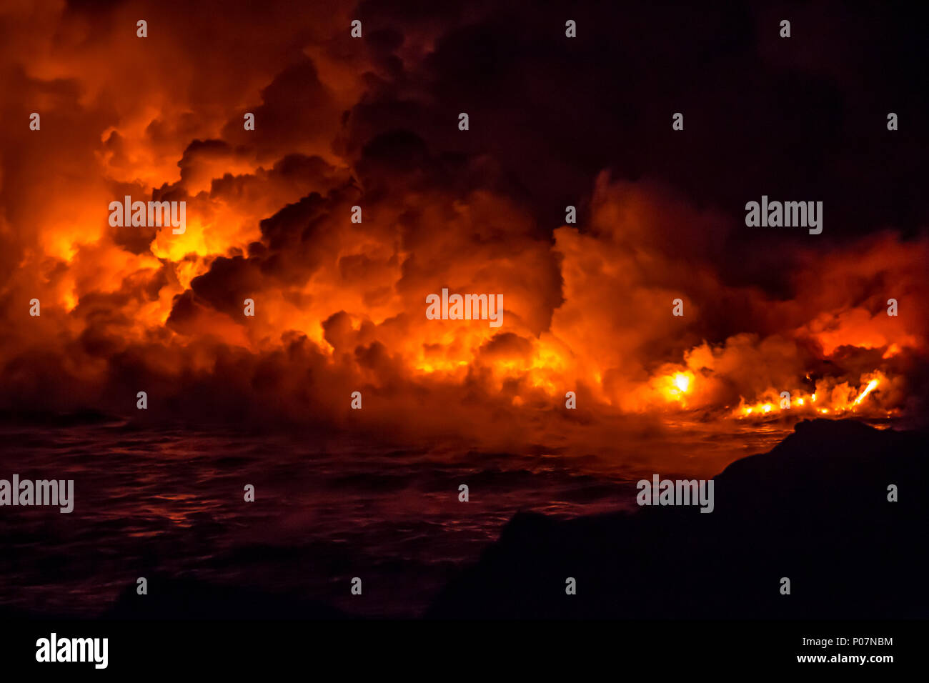 Explosions and eruptions of lava in Hawaii during an active lava flow ...