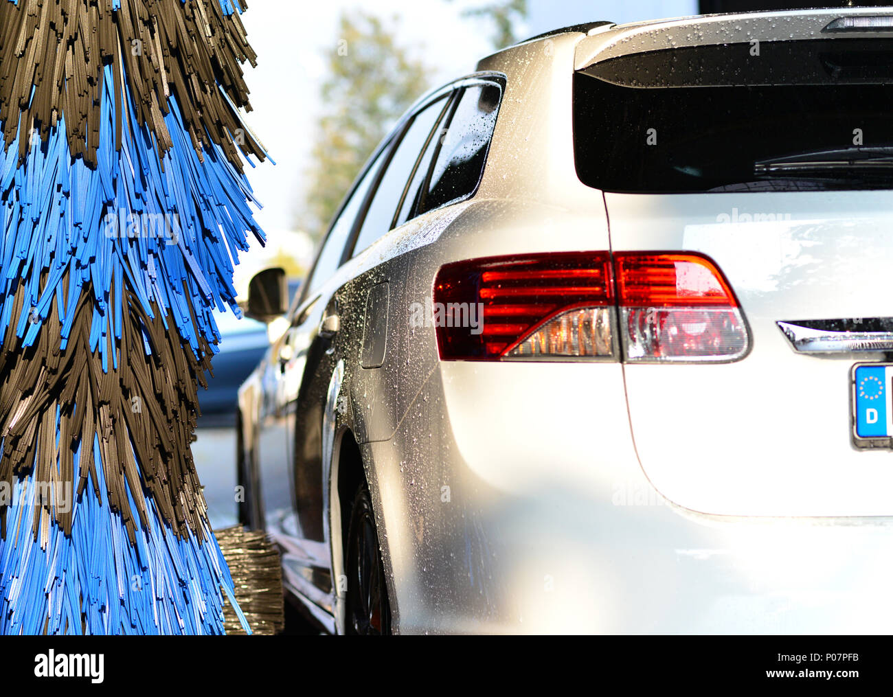 car washing system - automated washing of a vehicle Stock Photo - Alamy
