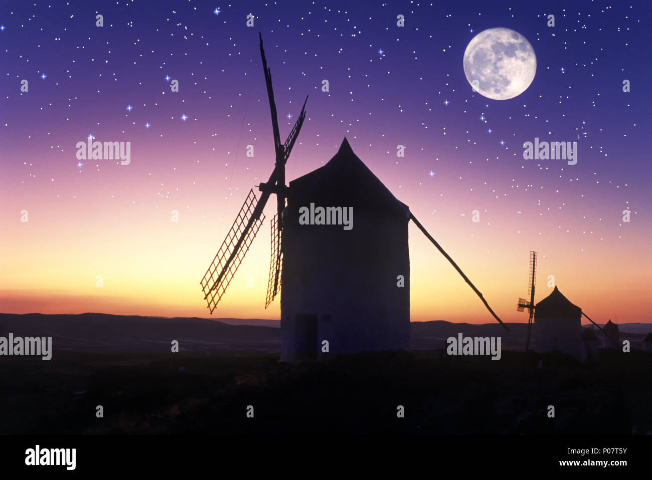 1992 HISTORICAL FULL MOON WINDMILLS CERRO CALDERICO CONSUEGRA LA MANCHA ...