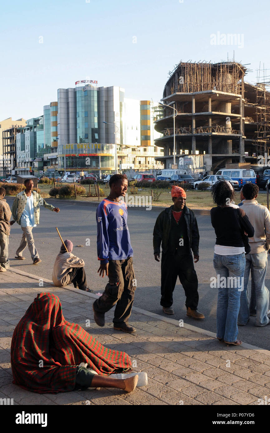 street scene of building in Addis Ababa, Ethiopia, Africa Stock Photo ...
