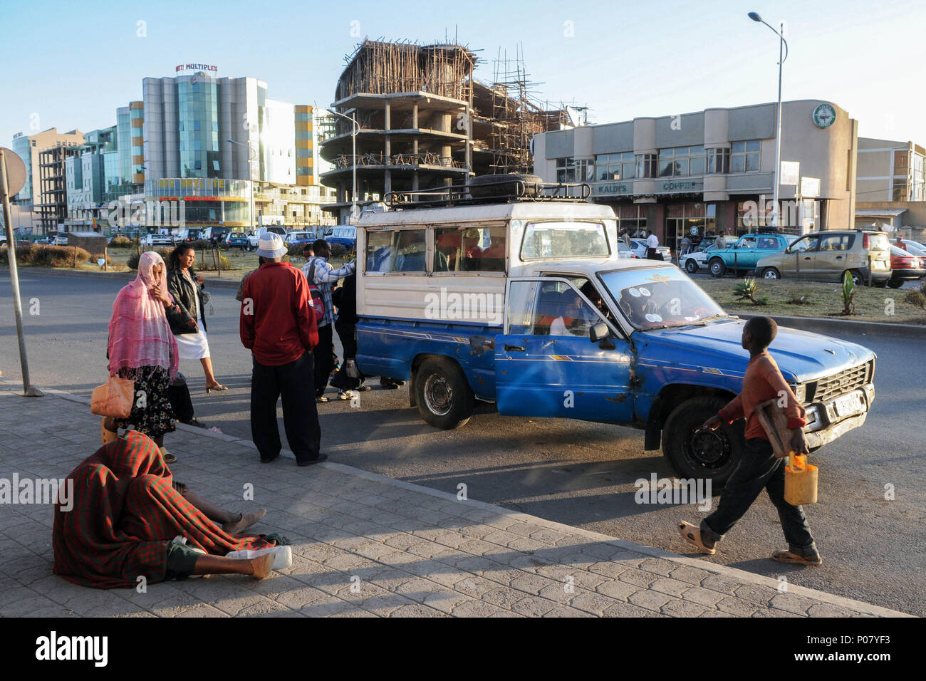 street scene of building in Addis Ababa, Ethiopia, Africa Stock Photo ...