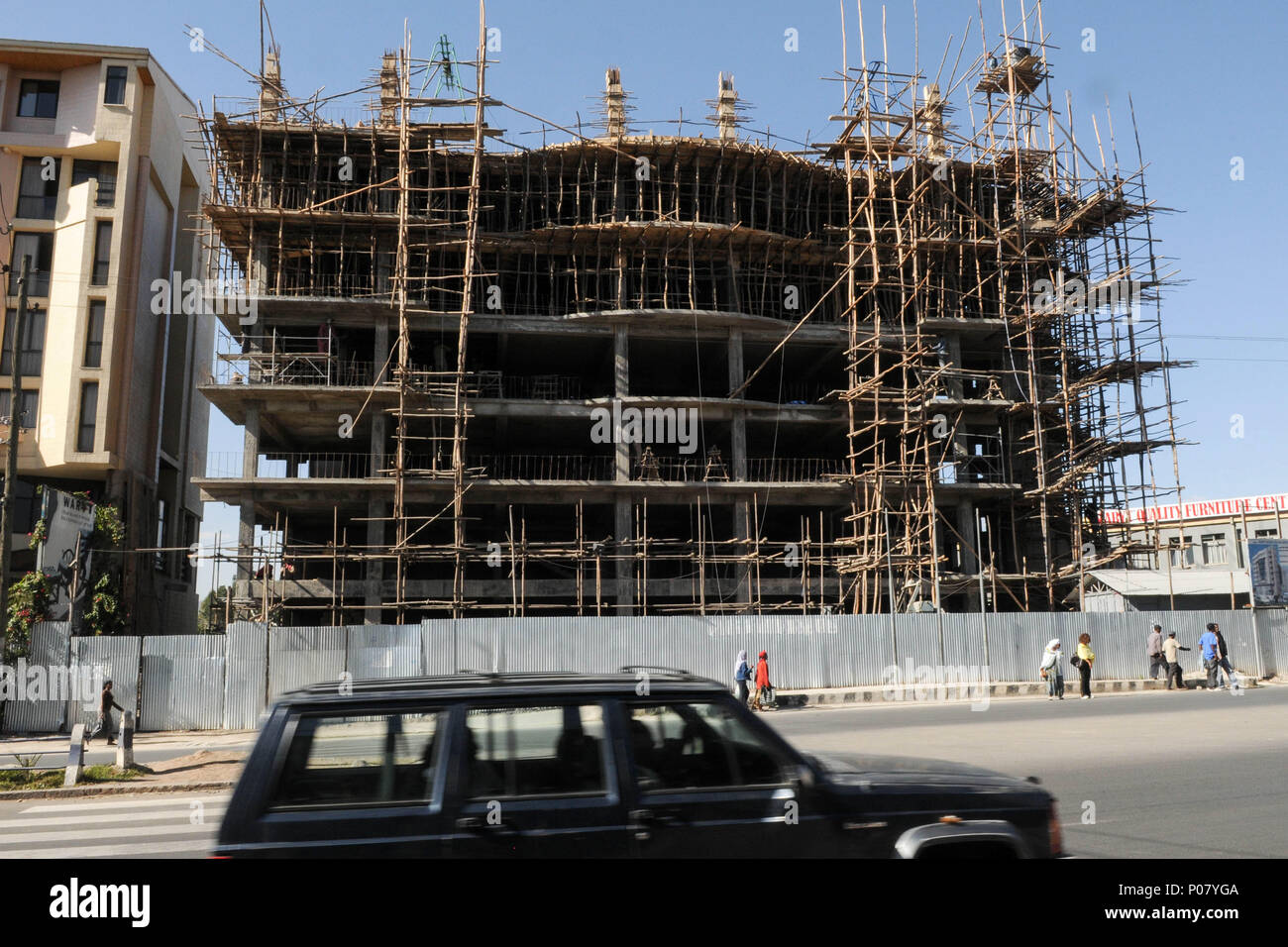 street scene of building in Addis Ababa, Ethiopia, Africa Stock Photo ...