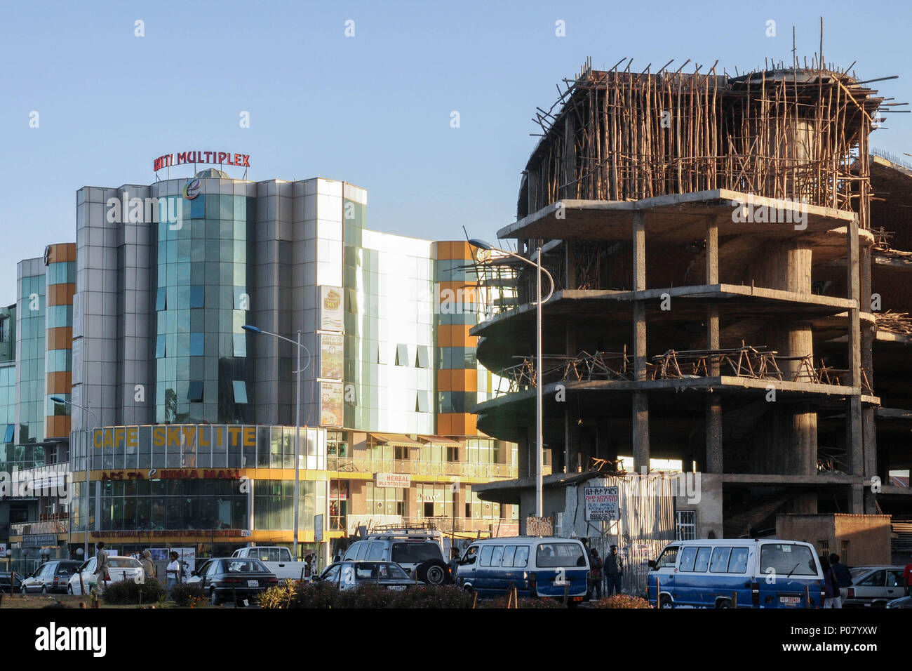 street scene of building in Addis Ababa, Ethiopia, Africa Stock Photo ...