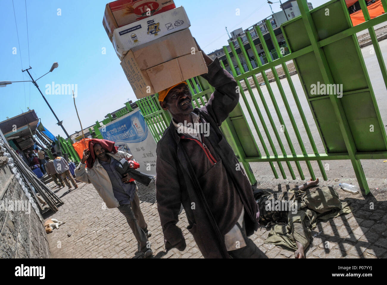 Street scene of Addis Ababa, Ethiopia, Africa Stock Photo - Alamy