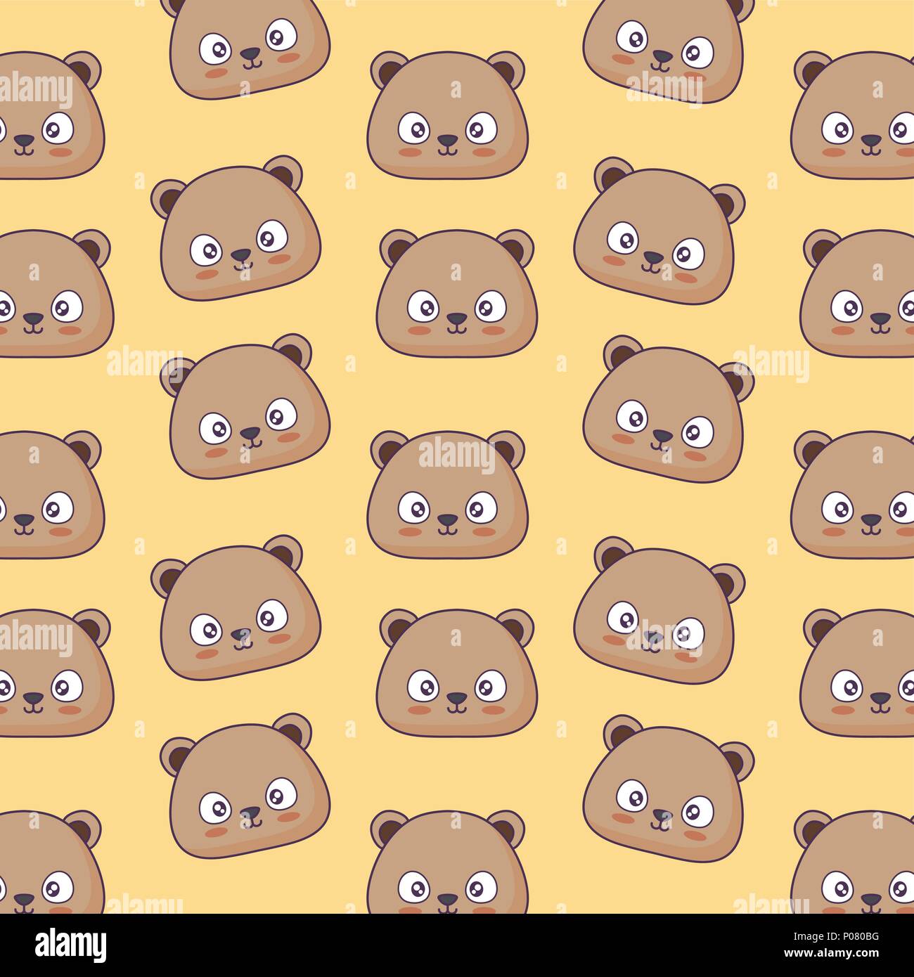 background of cute bear pattern, vector illustration Stock Vector Image ...
