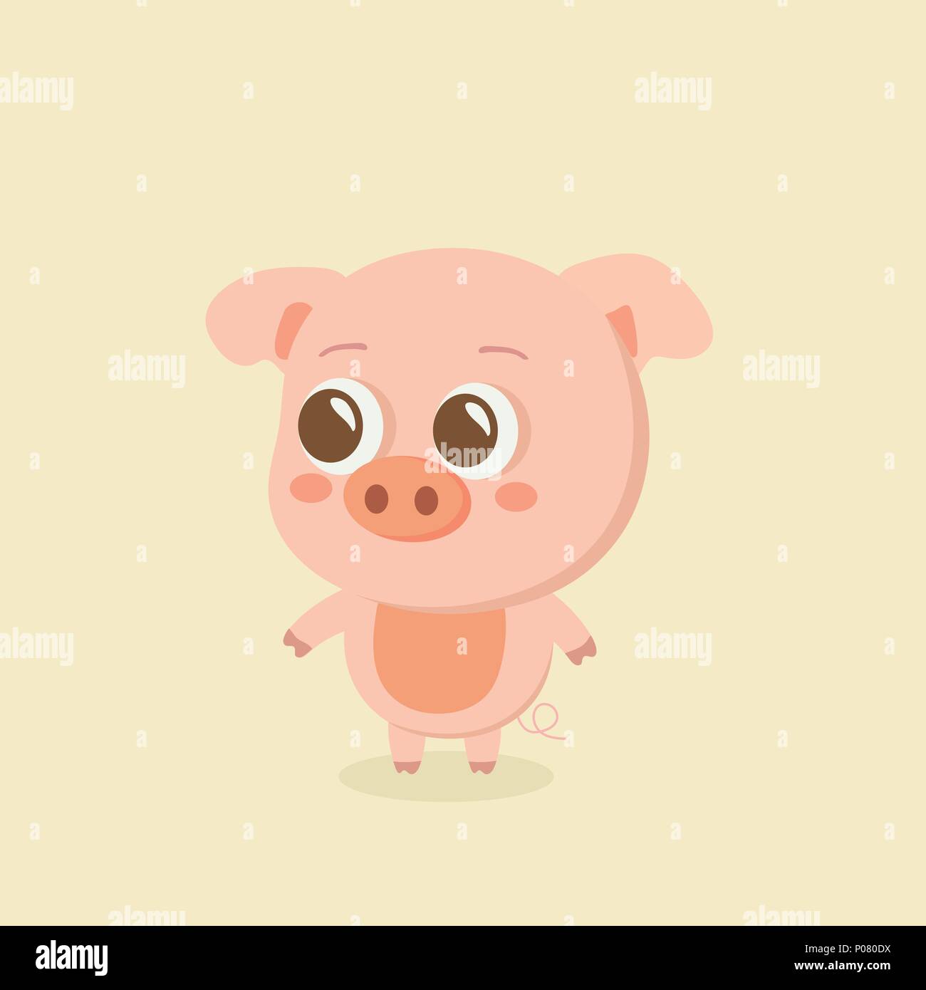 Funny pig vector on pastel background Stock Vector Image & Art - Alamy