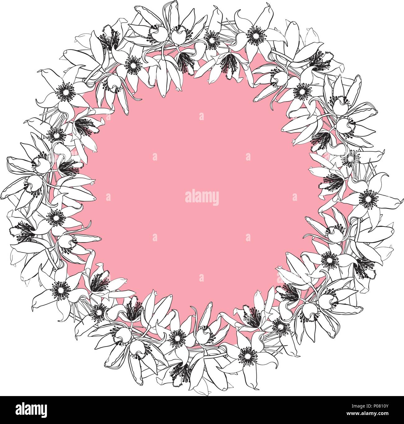 Round frame flower pattern Stock Vector Images - Alamy