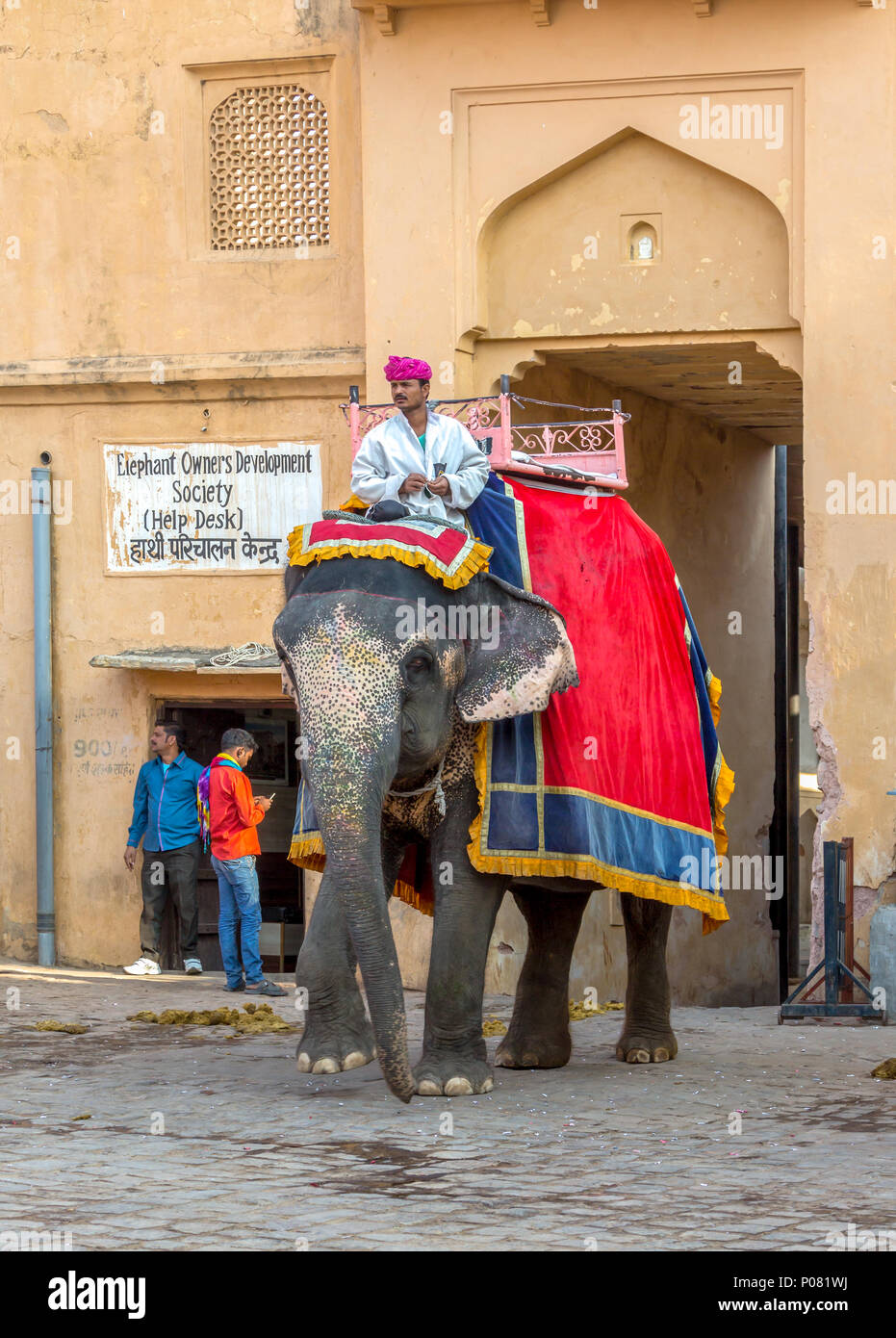 Elephant Driver at historic Amber Fort in Jaipur, India Stock Photo - Alamy