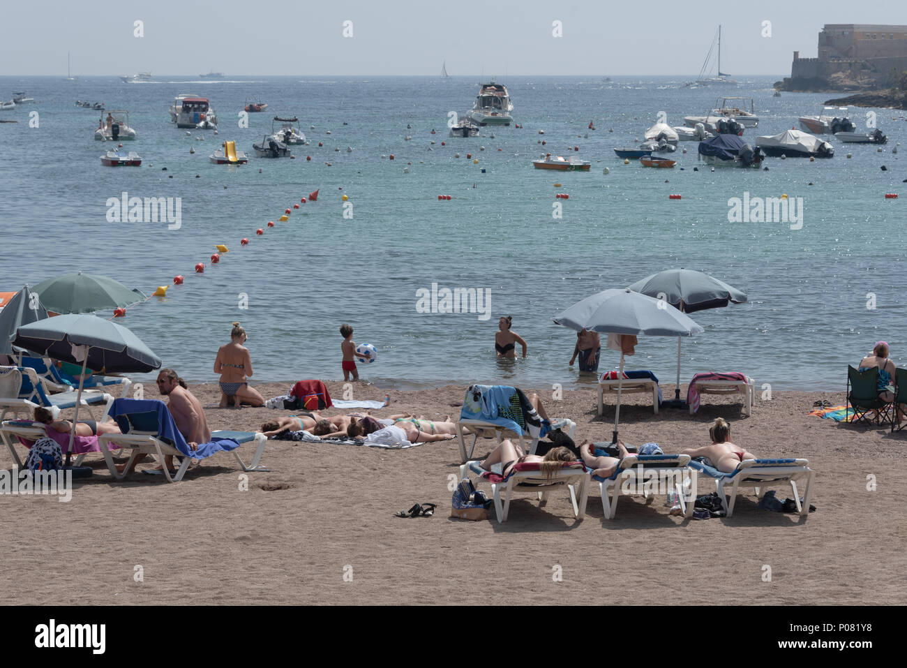 Beach seaside boats hot weather hotel hi-res stock photography and ...