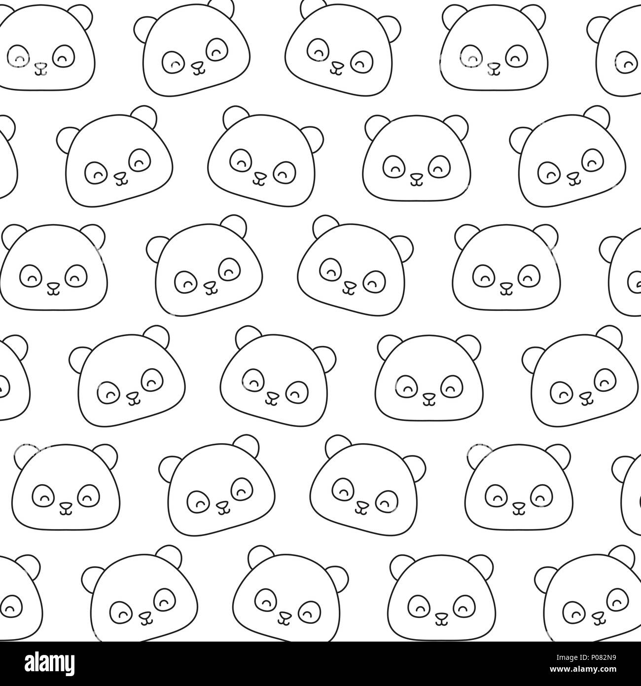 Background of Panda bear pattern, vector illustration Stock Vector ...