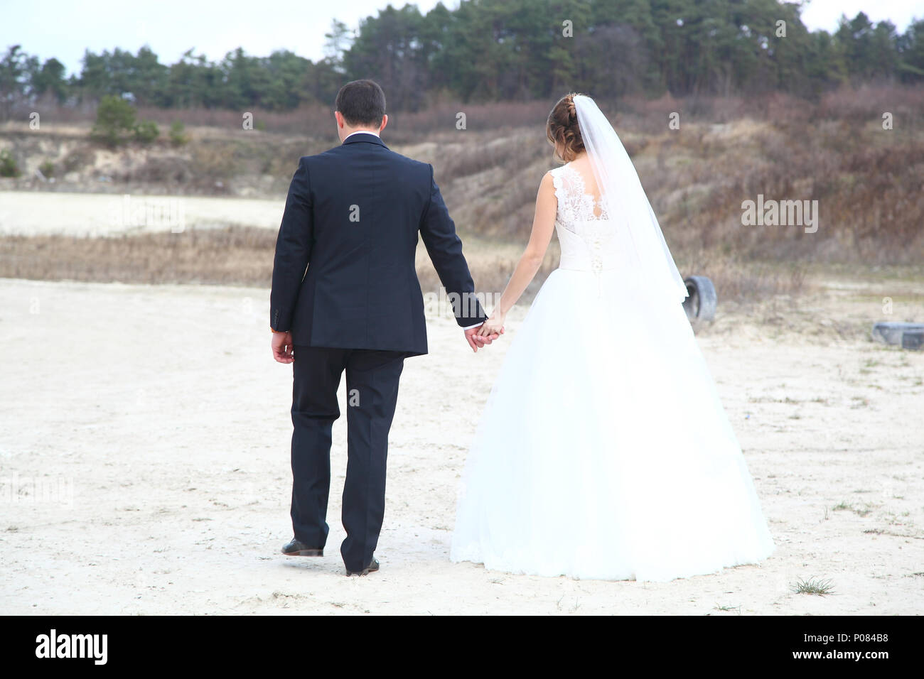 Bride and groom back view hi-res stock photography and images - Alamy