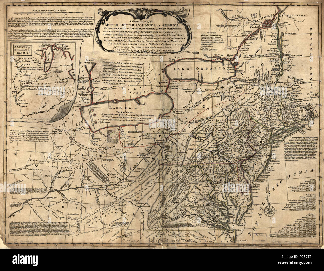 Middle colonies map hi-res stock photography and images - Alamy
