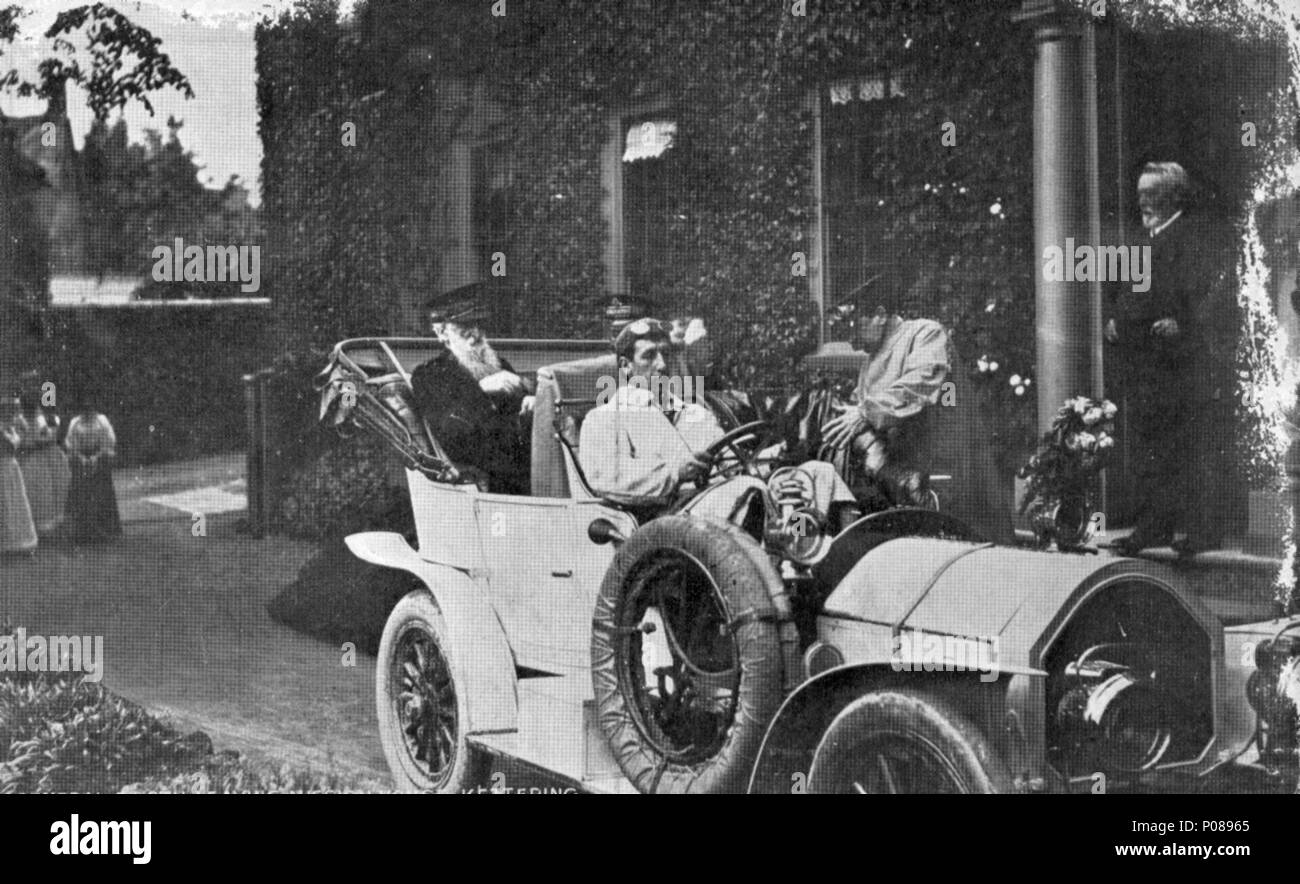 . General Booth leaving the Mission House, Kettering . 18 July 1907. H ...