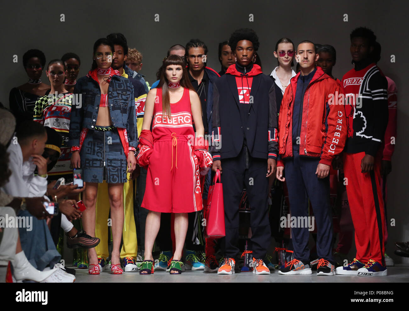 Models on the catwalk during the ICEBERG London Fashion Week Men's SS19 ...
