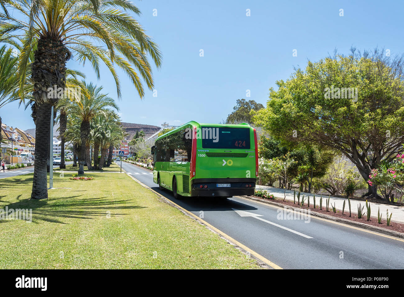 Spain, las Americas - May 15, 2018: - VOLVO passenger bus of Titsa ...