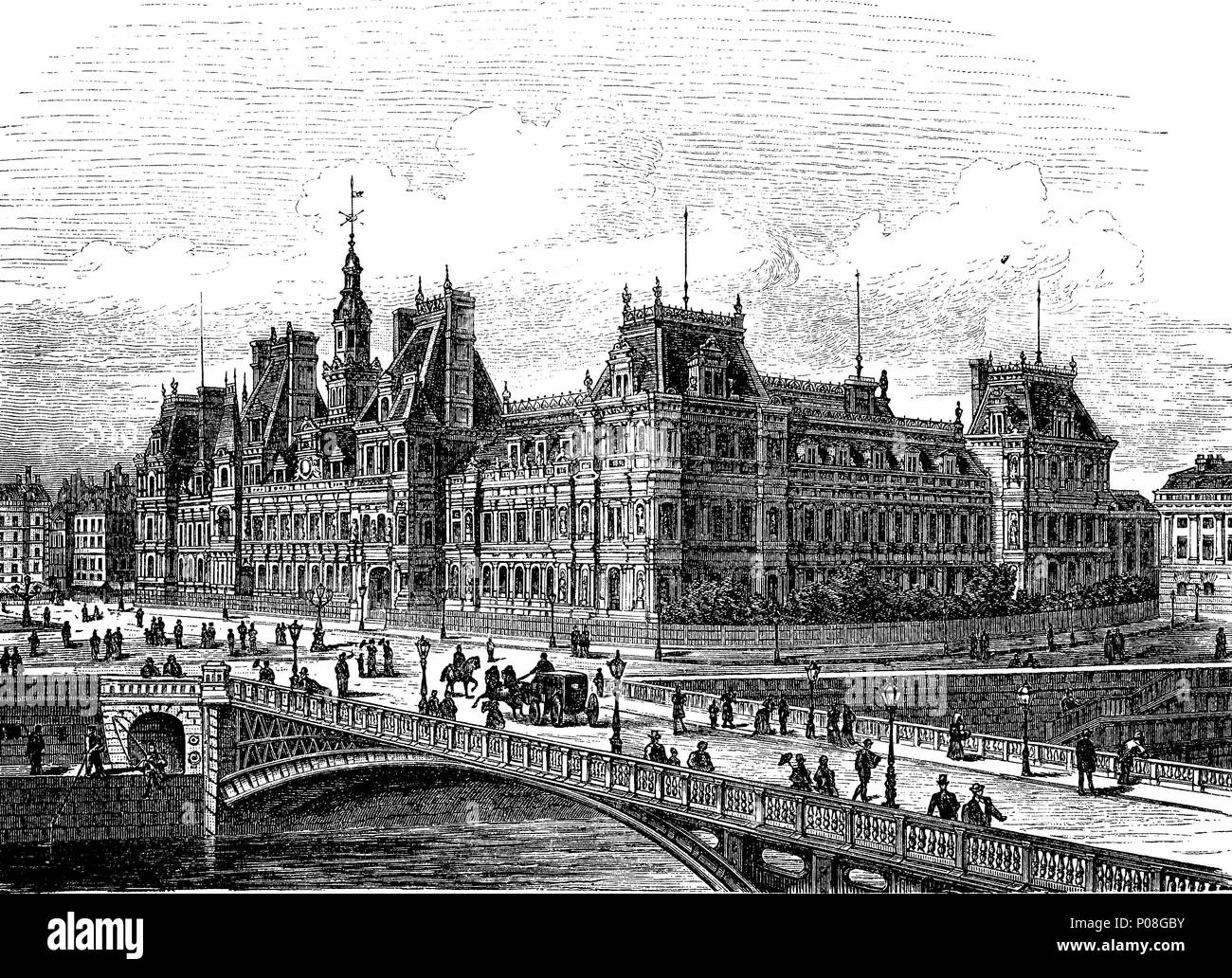townhall of Paris, France, Stadthaus, Hotel de Ville, zu Paris mit dem ...