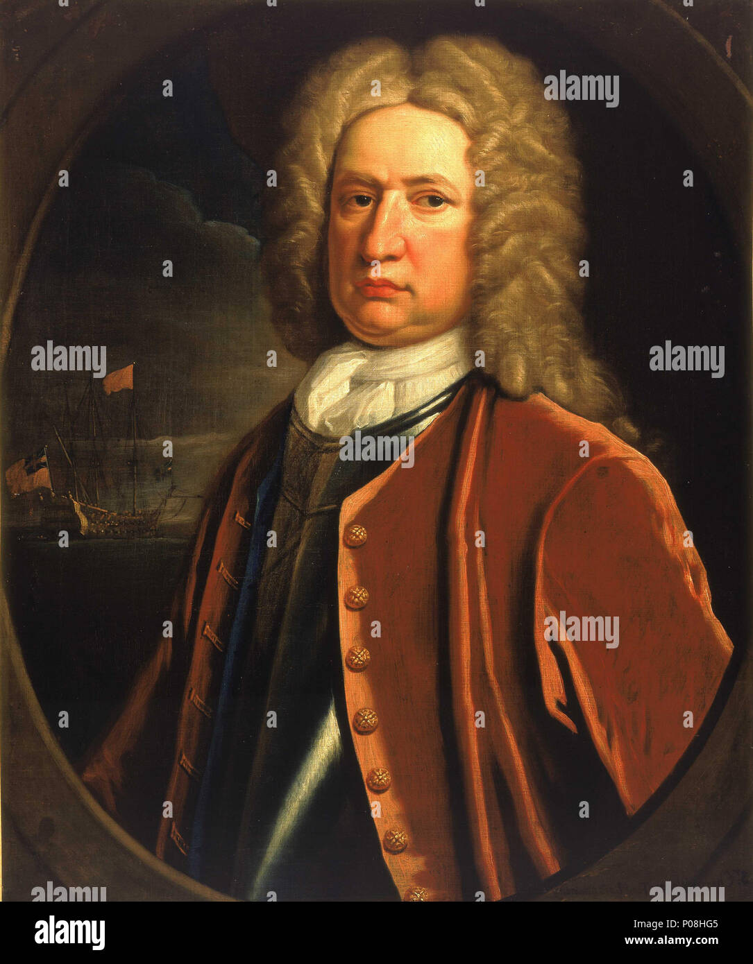 . English: Admiral Sir Charles Wager, 1666-1743 A half-length portrait ...