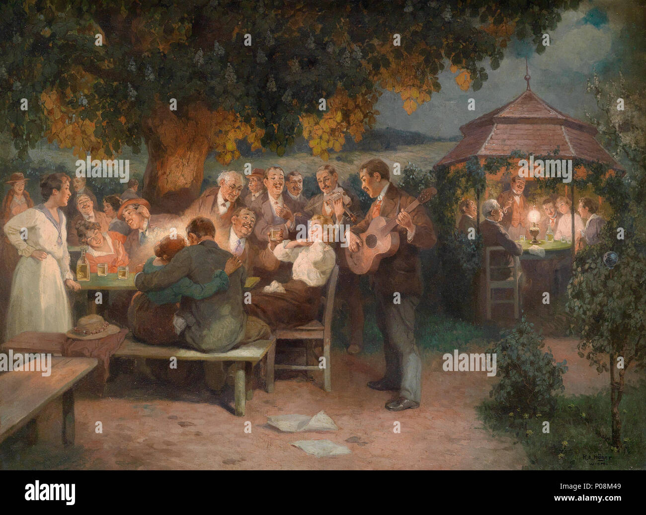 90 Rudolf Alfred Höger Beim Heurigen Stock Photo - Alamy