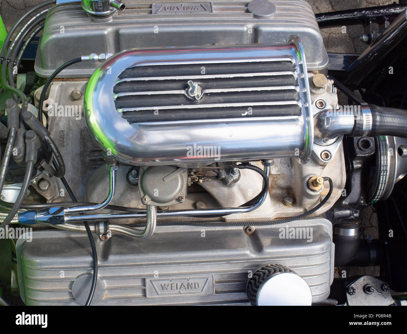 American Car Engine Stock Photo - Alamy