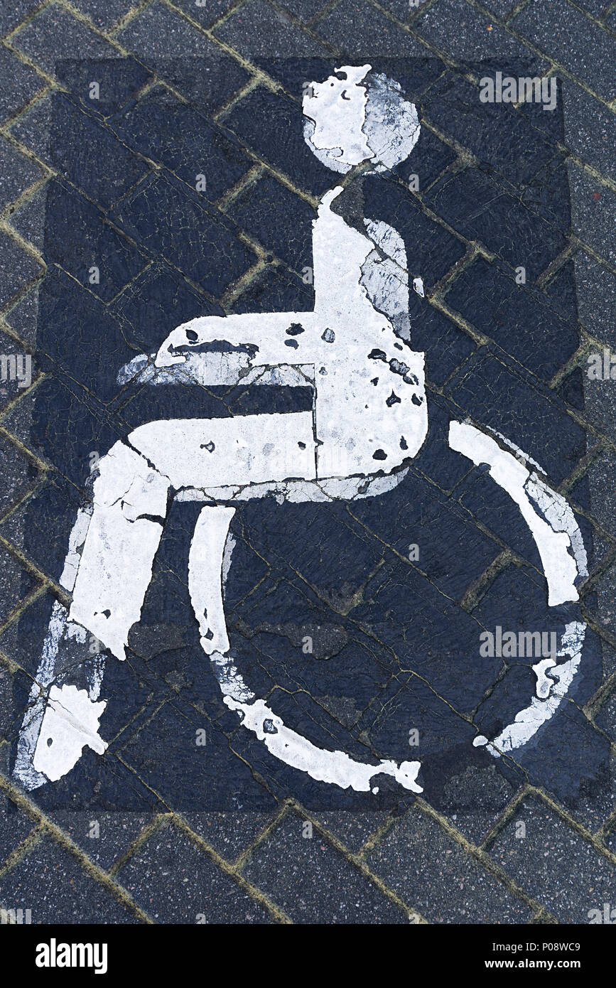 Symbol picture, handicapped parking lot, Thuringia, Germany Stock Photo ...