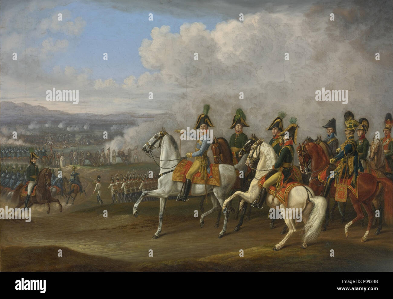 . General von Bellegarde and his officers cbserving a battle . 1815 274 ...