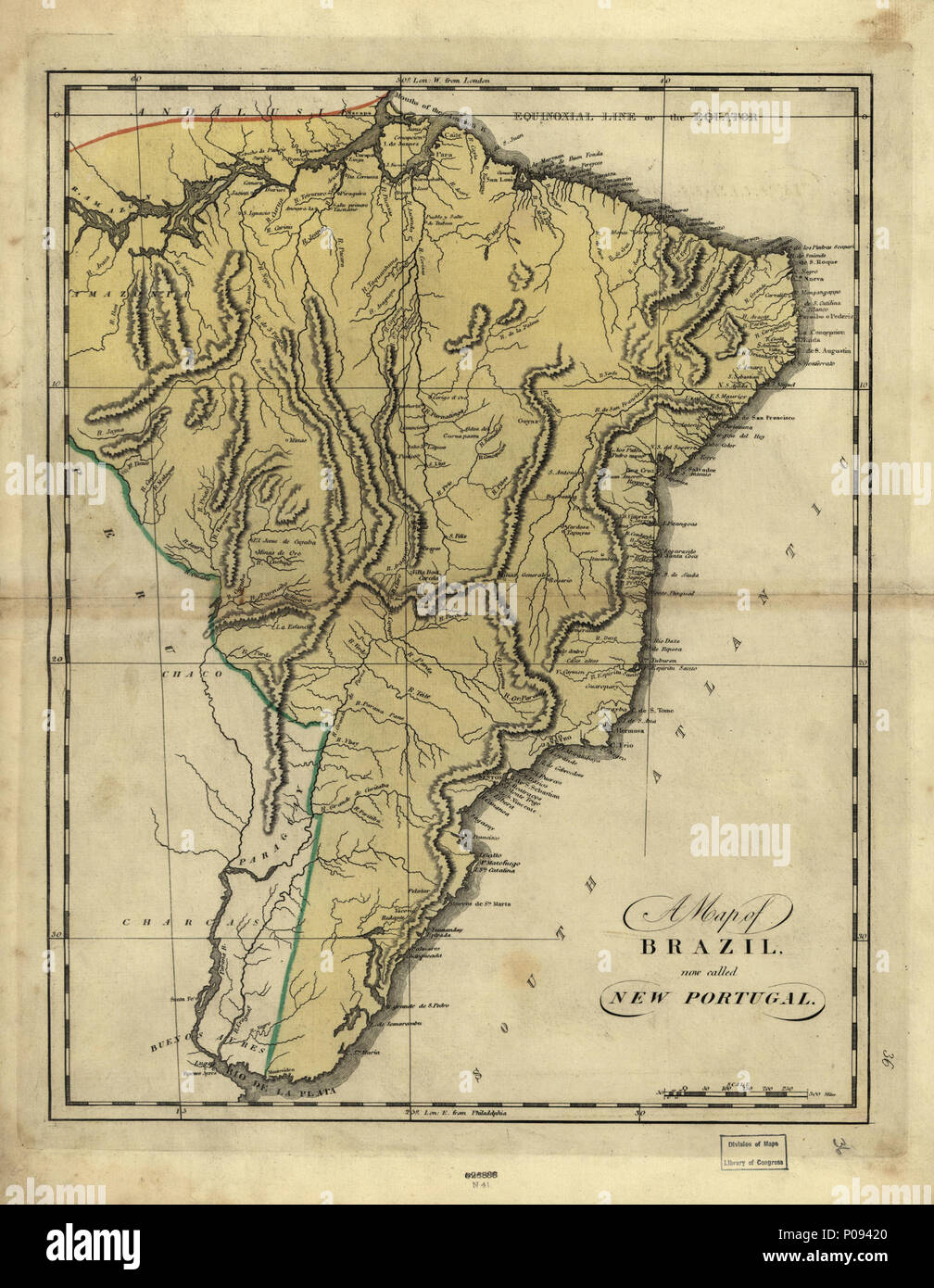 128 A map of Brazil, now called New Portugal. LOC 2001620474 Stock ...