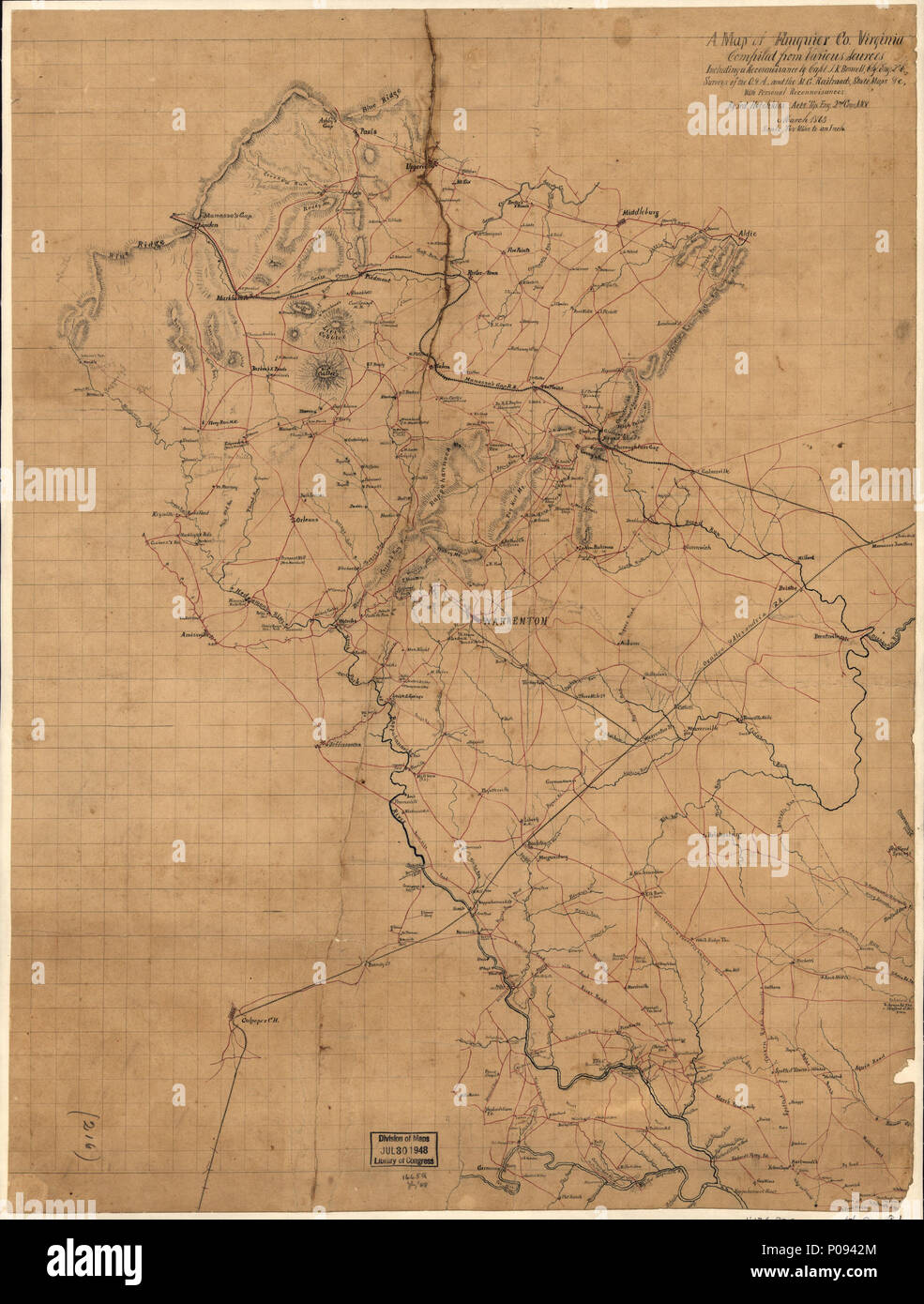 128 A map of Fauquier Co. Virginia LOC 2002627437 Stock Photo - Alamy