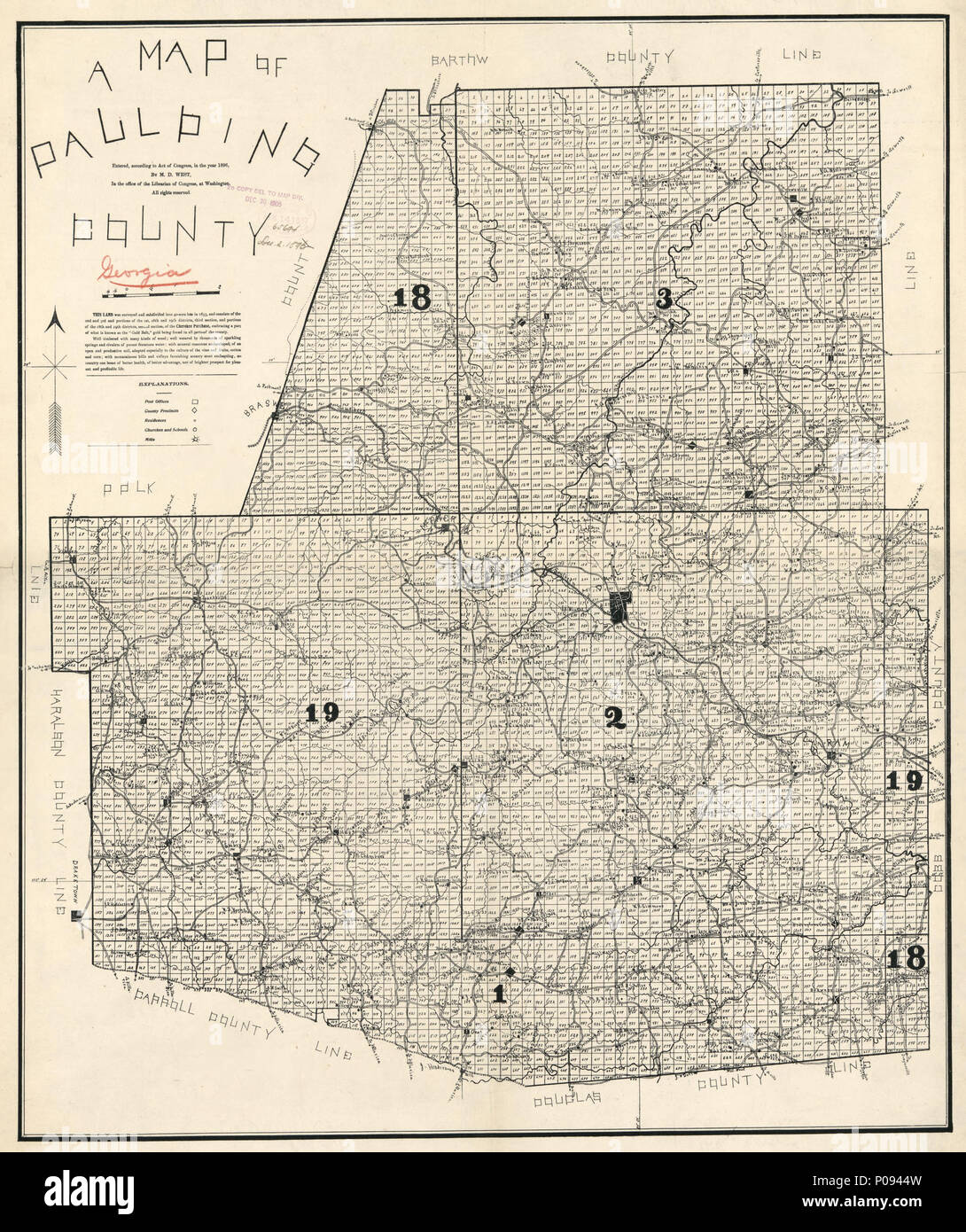 129 A map of Paulding County. LOC 2012593670 Stock Photo - Alamy