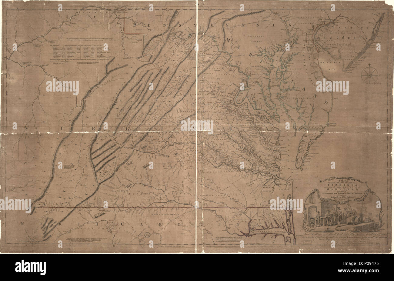 Map of virginia 1750 hi-res stock photography and images - Alamy