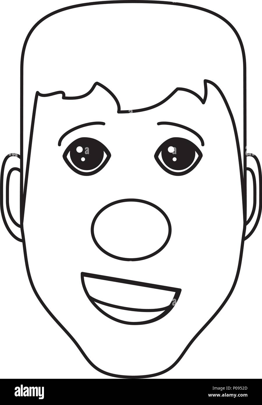 man with red nose icon over white background, vector illustration Stock ...