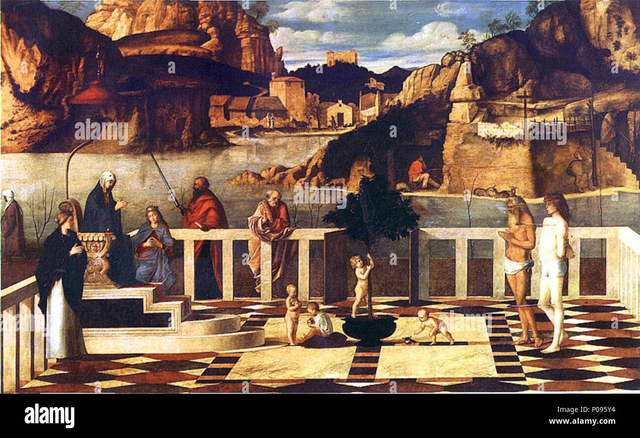 . Sacred Allegory . circa 1490 277 Alegoria Stock Photo - Alamy