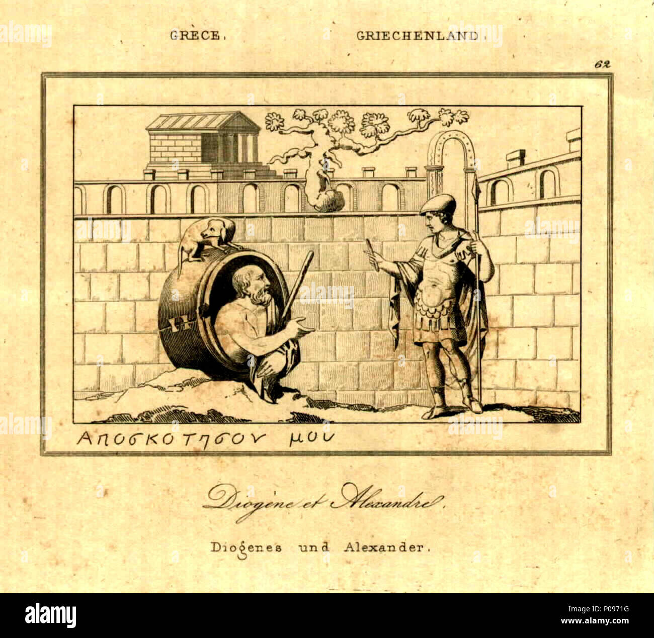. Alexander old drawings 278 Alexander visits Diogenes living in a ...