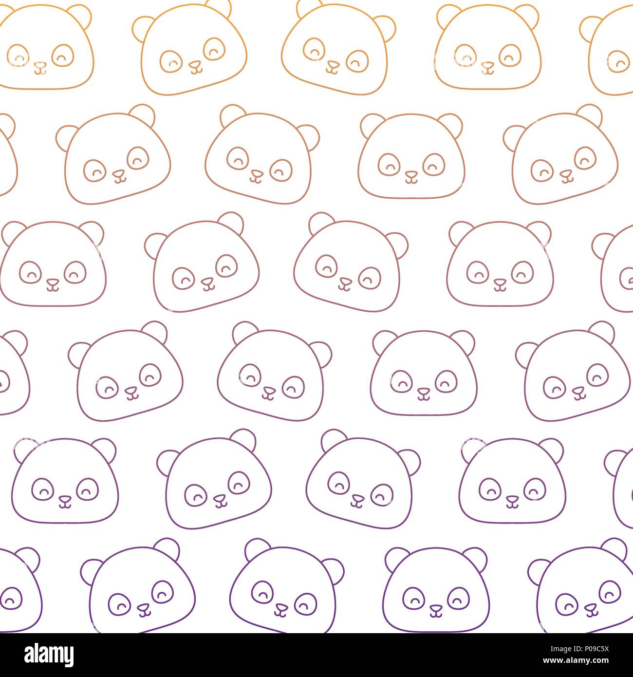 Background of Panda bear pattern, vector illustration Stock Vector ...