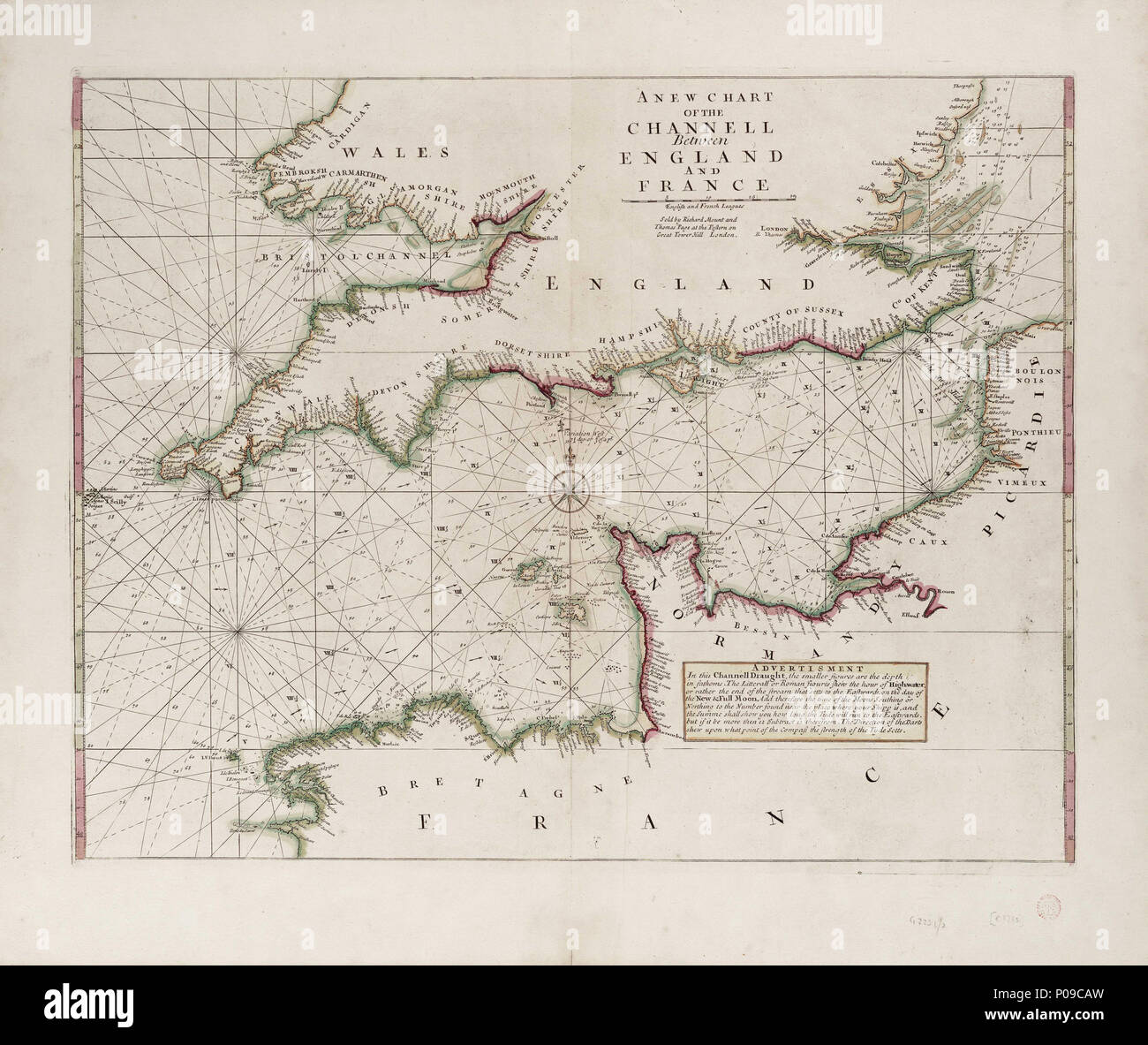 . English: A new chart of the Channel between England and FranceSingle ...