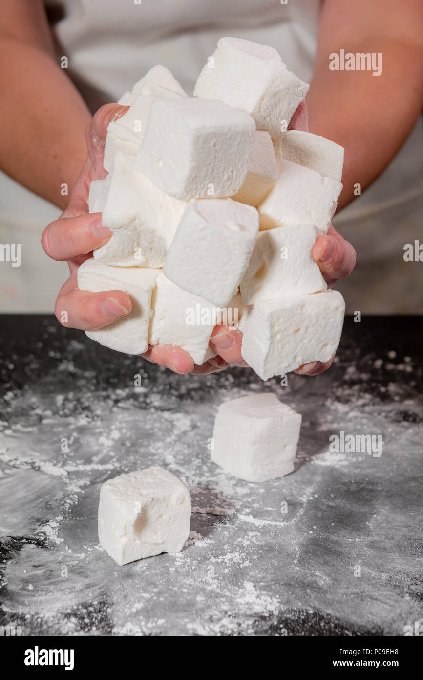 Handful of Marshmallow Cubes Stock Photo - Alamy