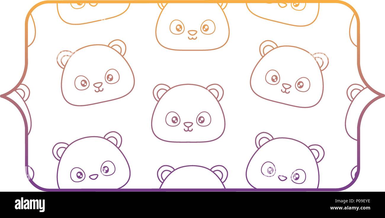 banner with cute bear pattern over white background, vector ...