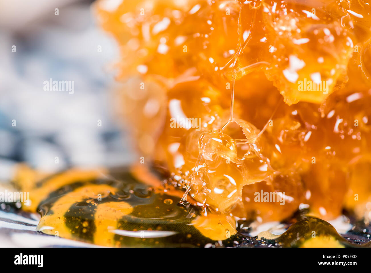 Honey Stands Drip into Pool Below Comb Stock Photo - Alamy