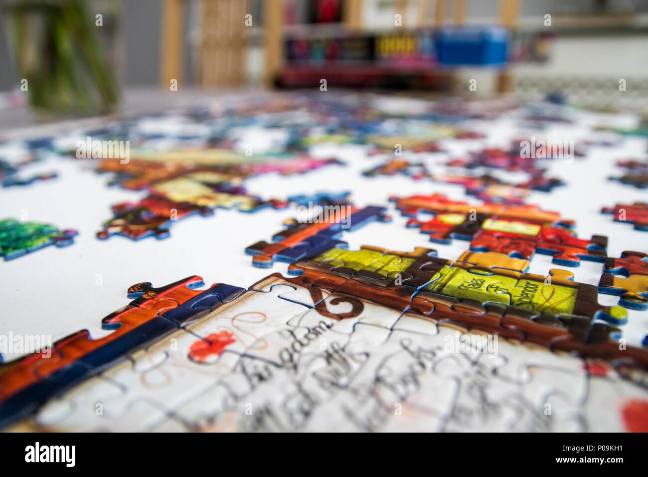 Large 1000 piece jigsaw puzzle pieces, multi colour, colourful ...