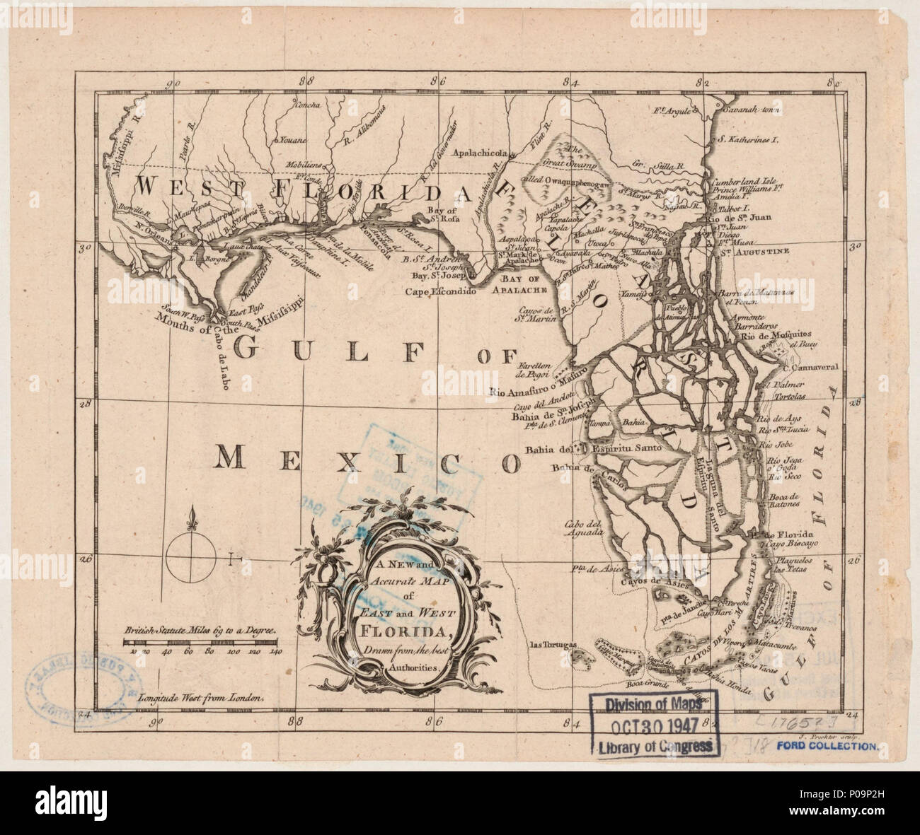 Map of florida 1765 hi-res stock photography and images - Alamy