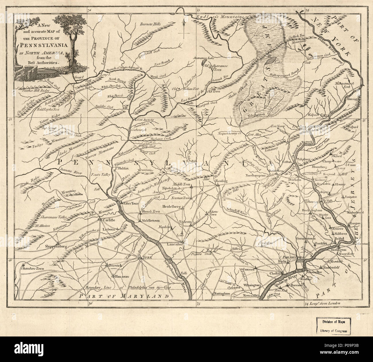 Province of pennsylvania map hi-res stock photography and images - Alamy