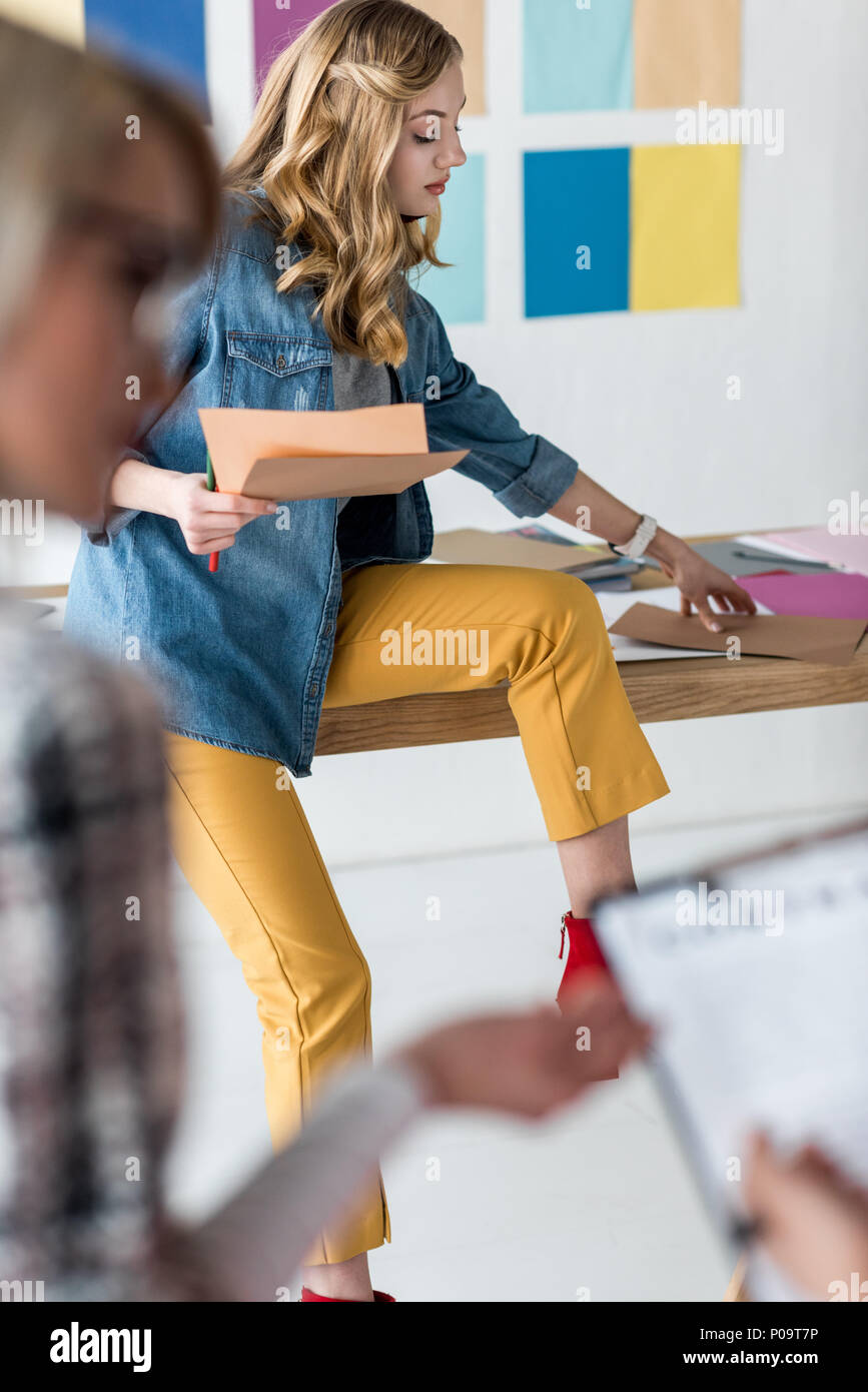 fashionable magazine editors working in modern office Stock Photo - Alamy