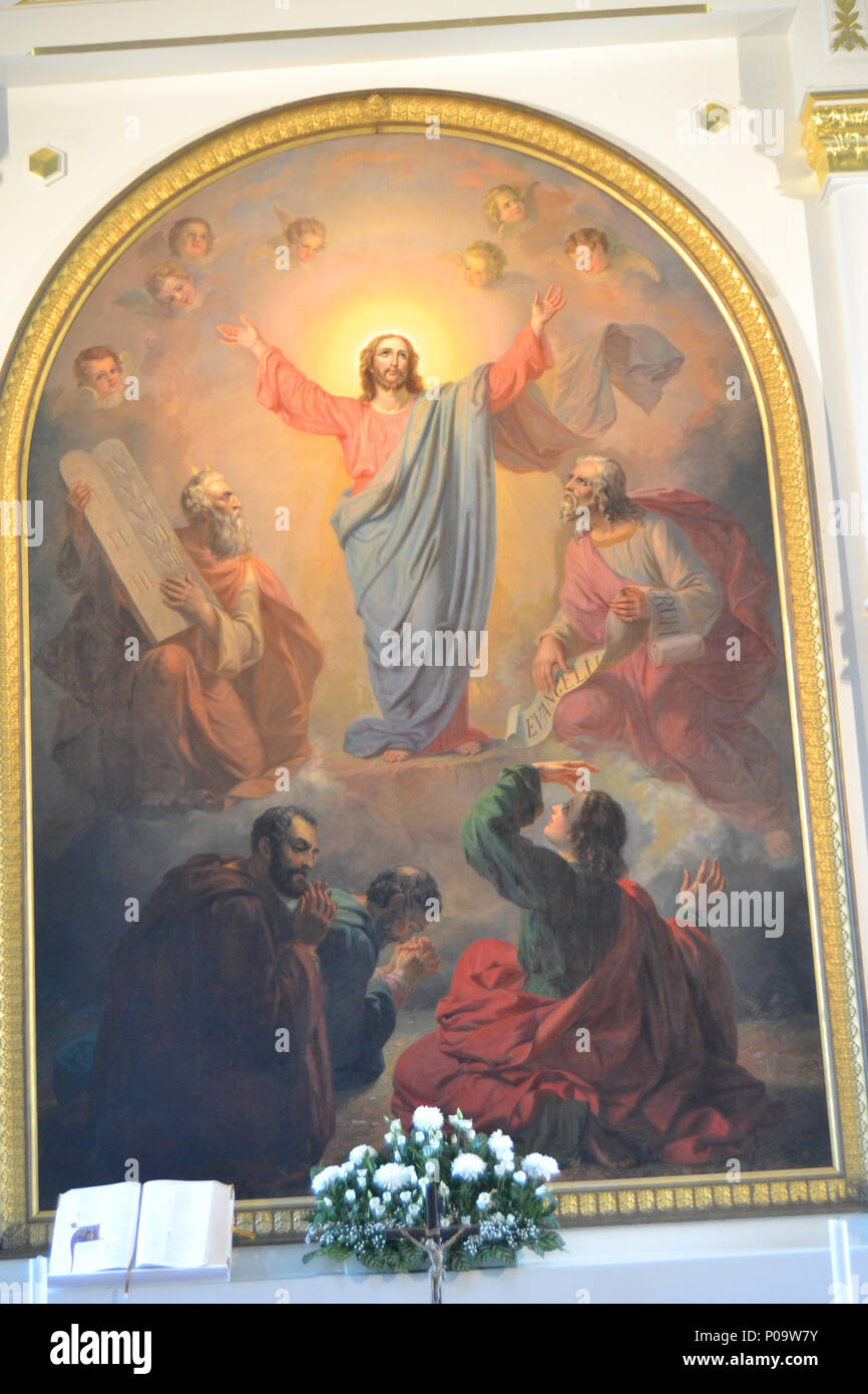 . English: Altar piece of Laukaa Church, Finland Suomi: Laukaan kirkon ...
