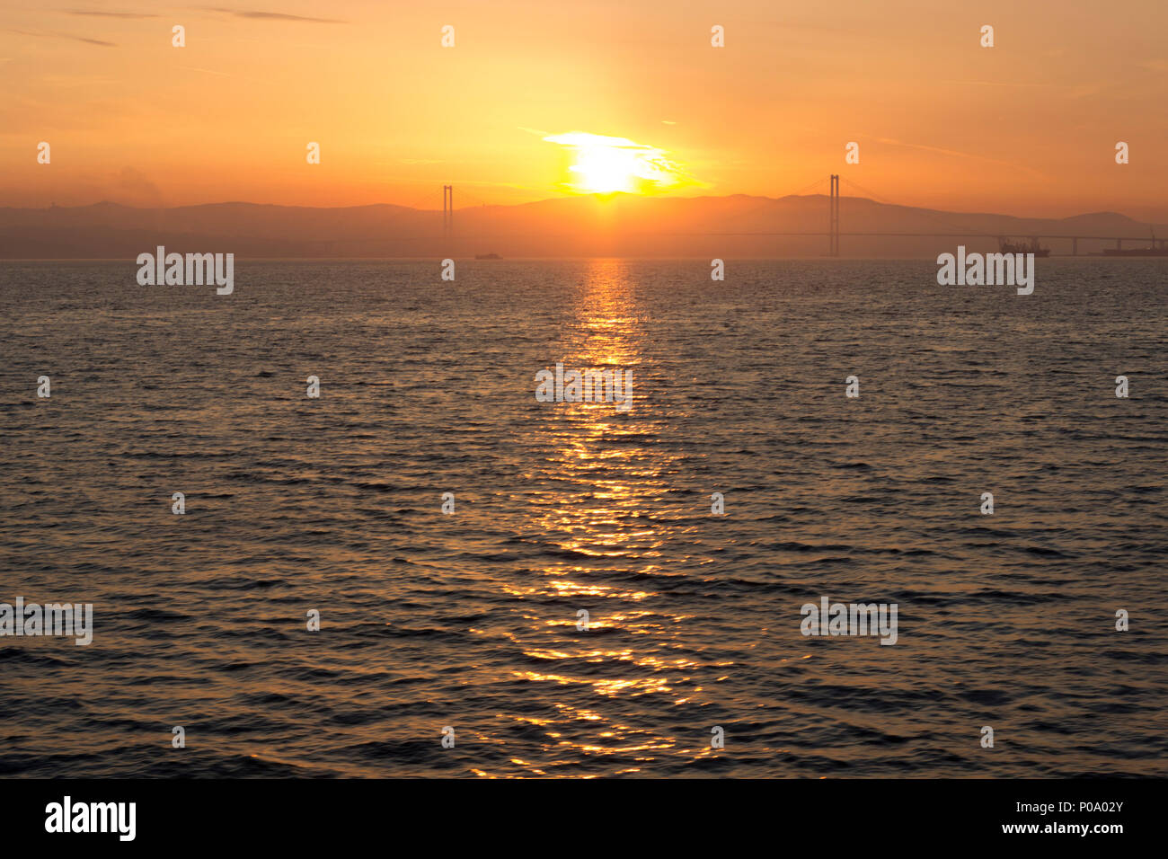 Osman Gazi Bridge sunrise remote wiev in Kocaeli - Turkey Stock Photo ...