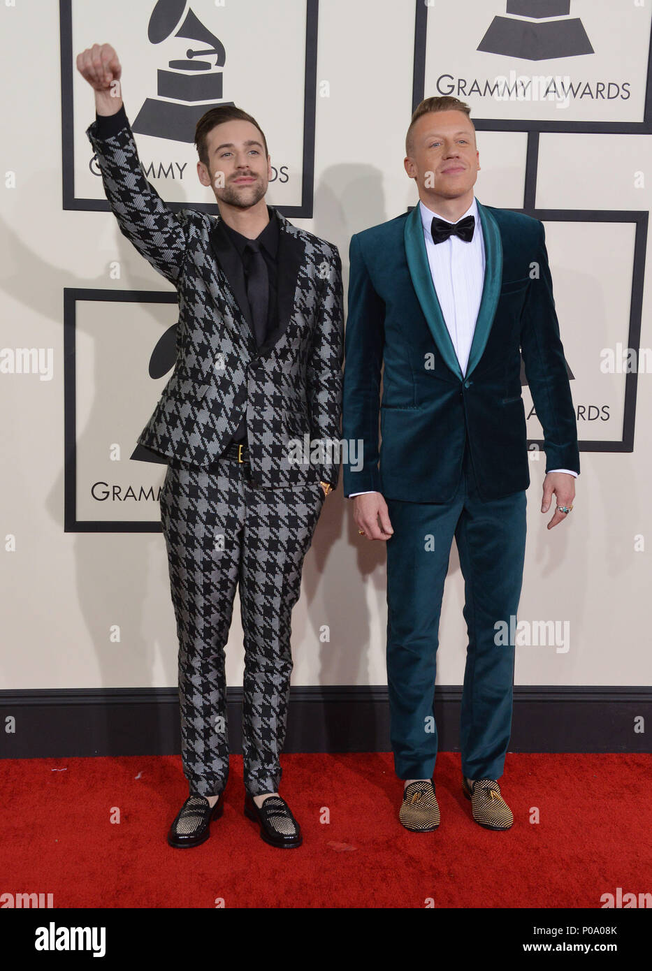 Macklemore arriving at the 56th Annual Grammy Awards 2014 at the Staple ...