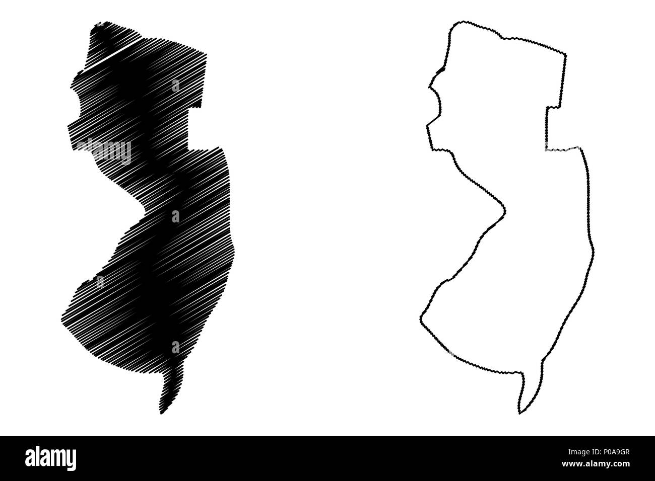 New Jersey map vector illustration, scribble sketch New Jersey map ...