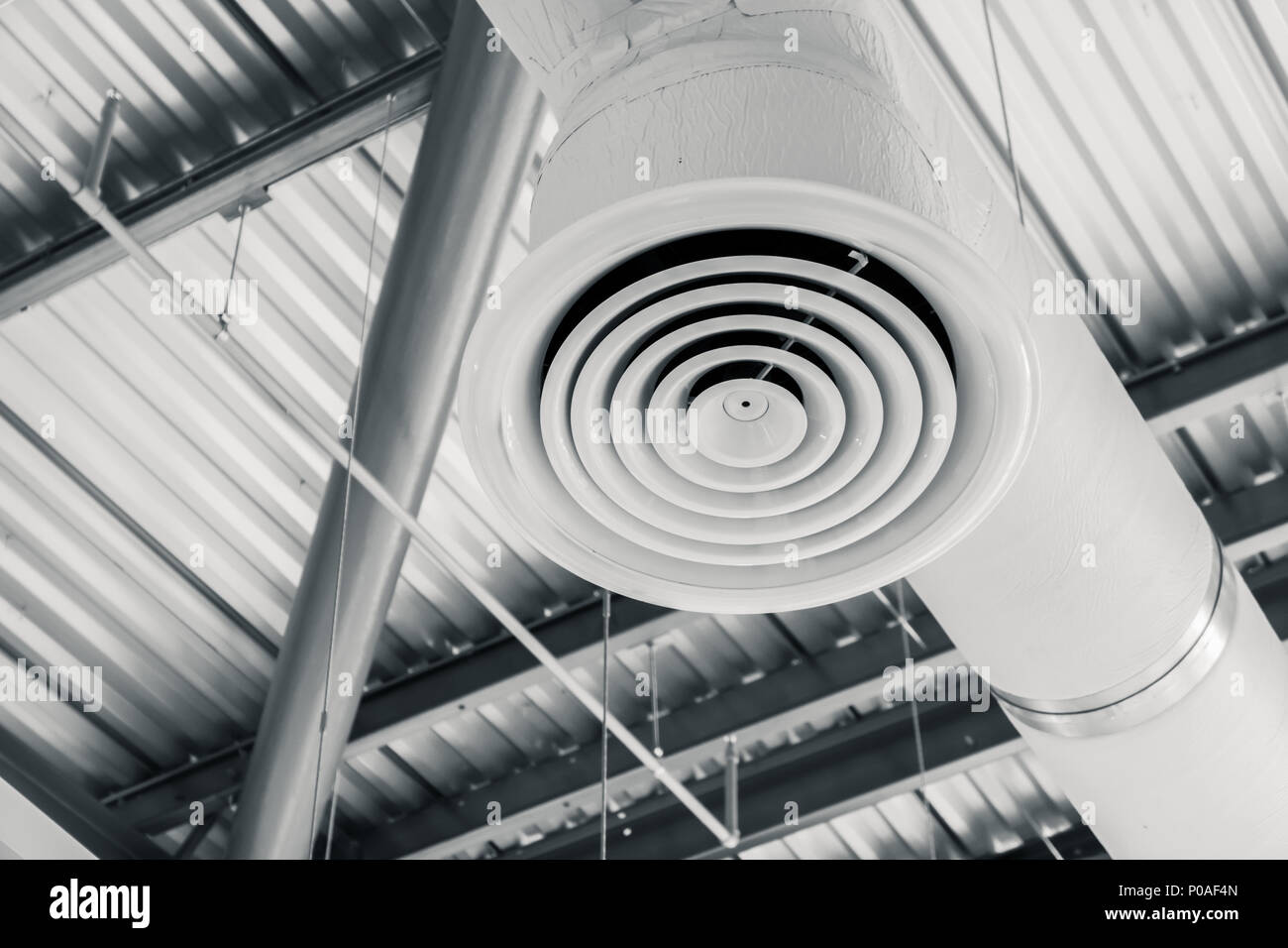Industry Building interior Air Duct Air Condition pipe ceiling Air flow ...