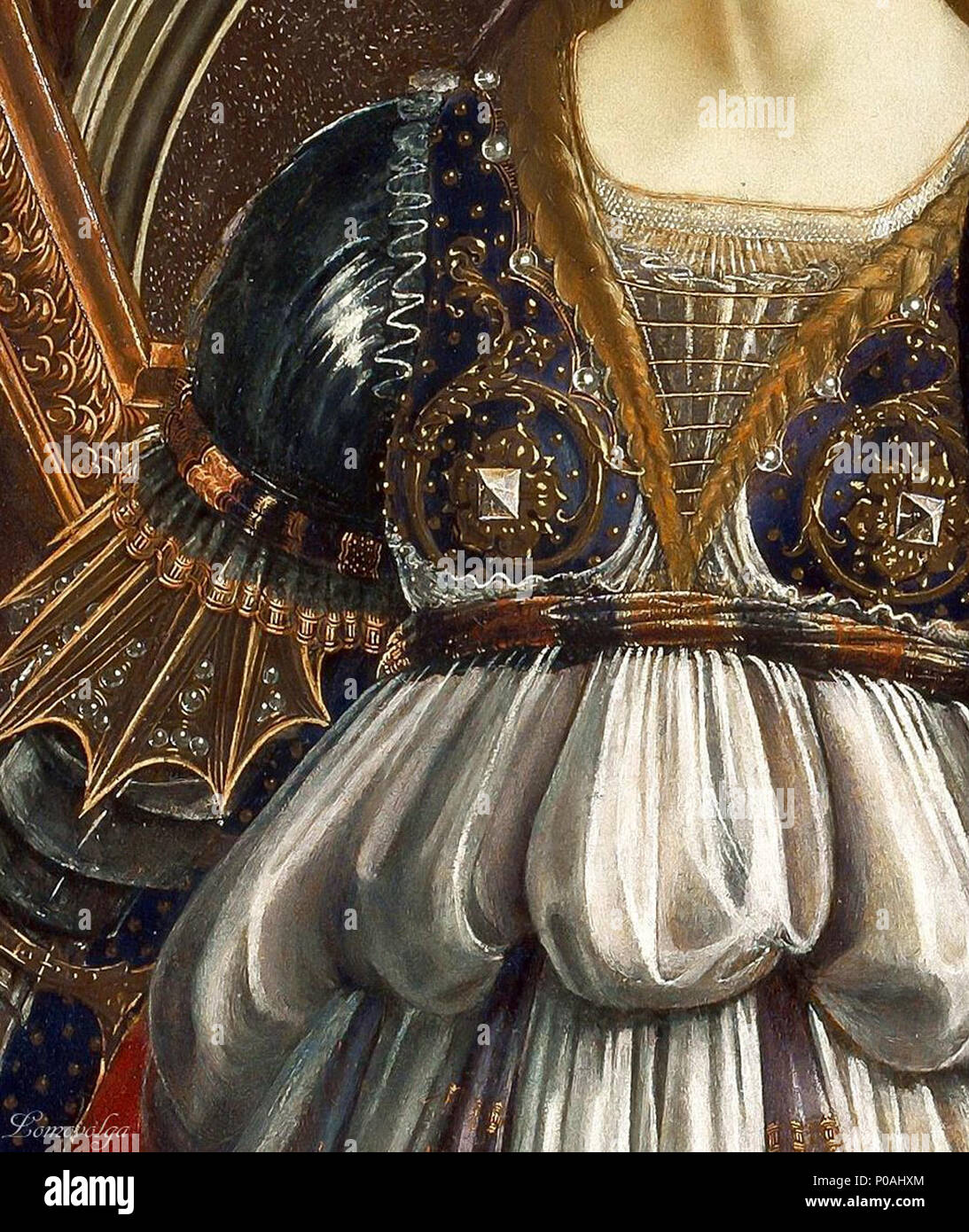 . English: Detail of the chest of Fortitude, by Sandro Botticelli ...