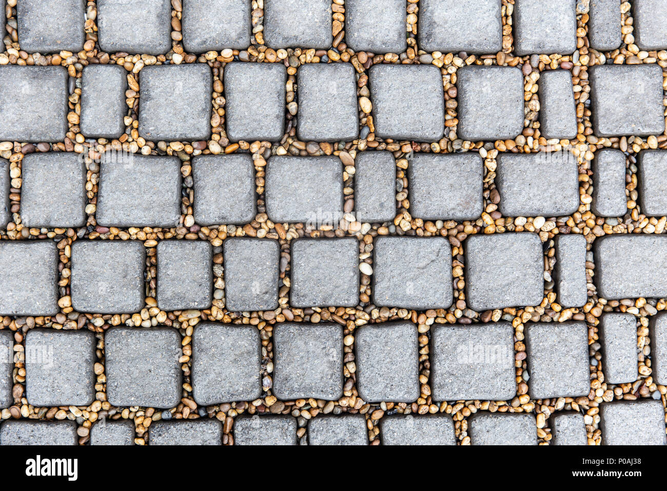 Cobblestone stone block footpath texture pattern background Stock Photo ...